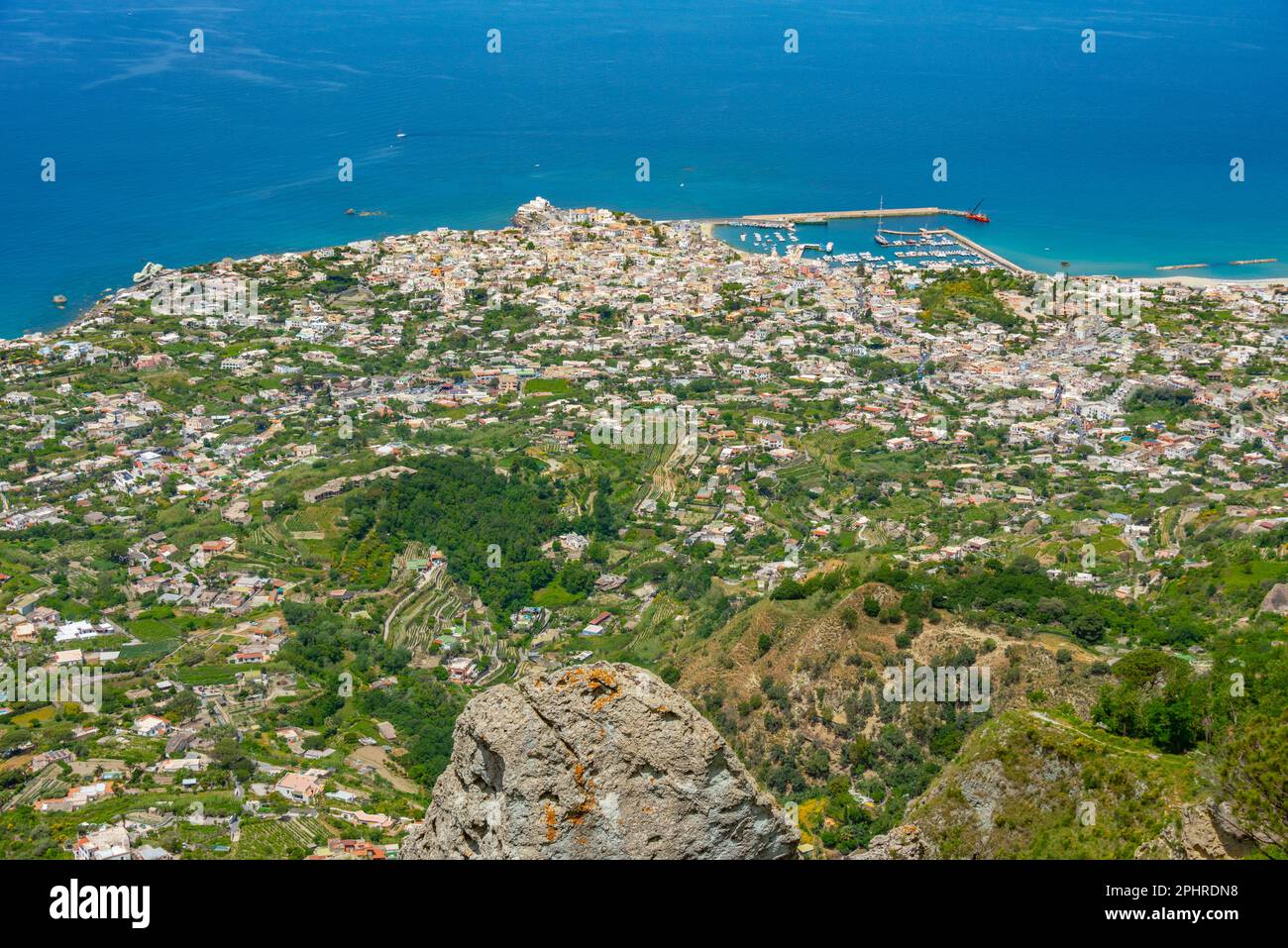 Panorama view of Italian city Forio at Ischia island Stock Photo - Alamy