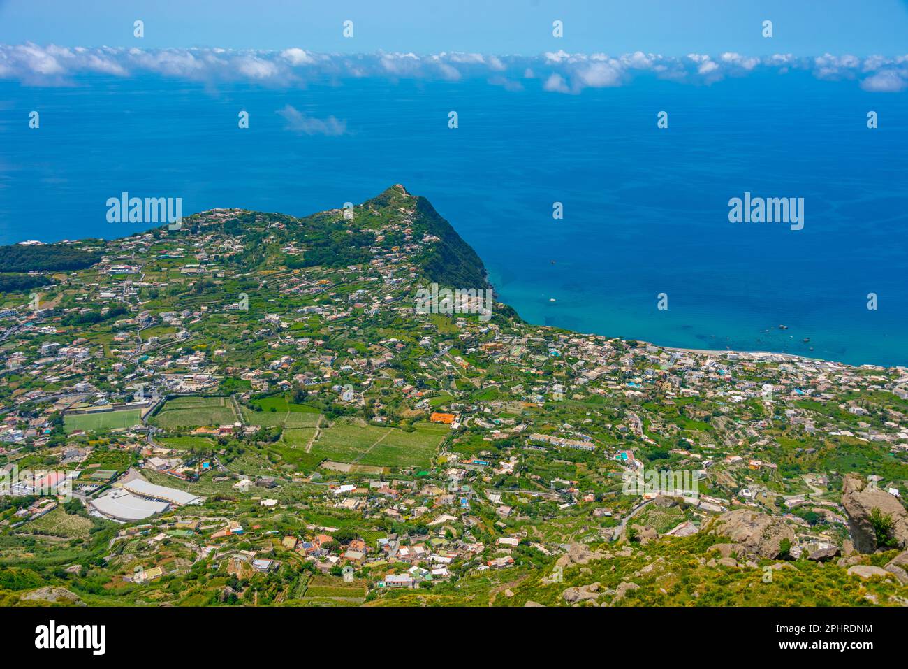 Aerial view of southern coast of Ischia island in Italy Stock Photo - Alamy
