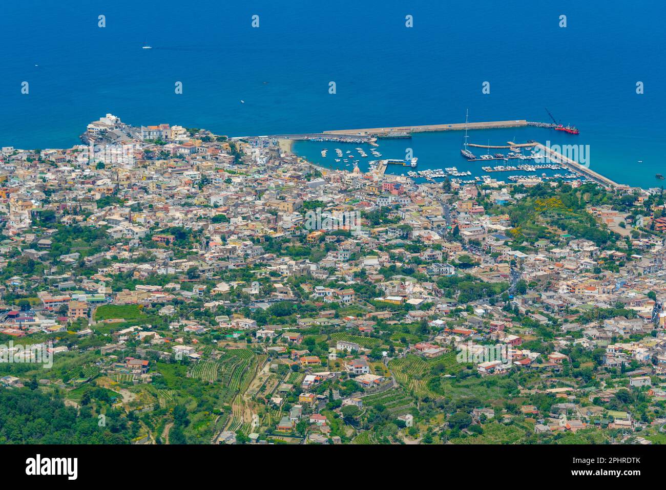 Panorama view of Italian city Forio at Ischia island Stock Photo - Alamy