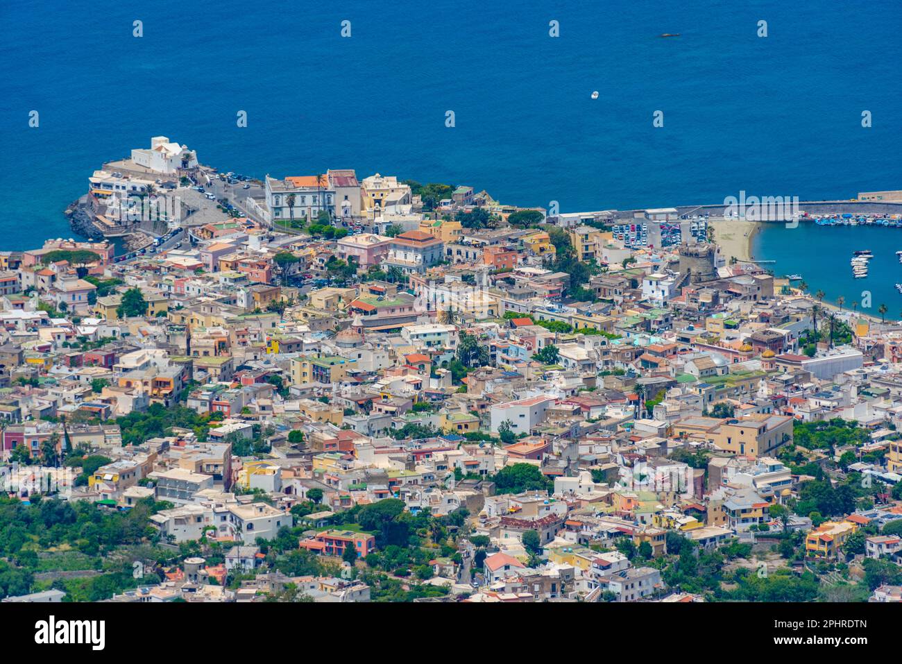 Panorama view of Italian city Forio at Ischia island Stock Photo - Alamy