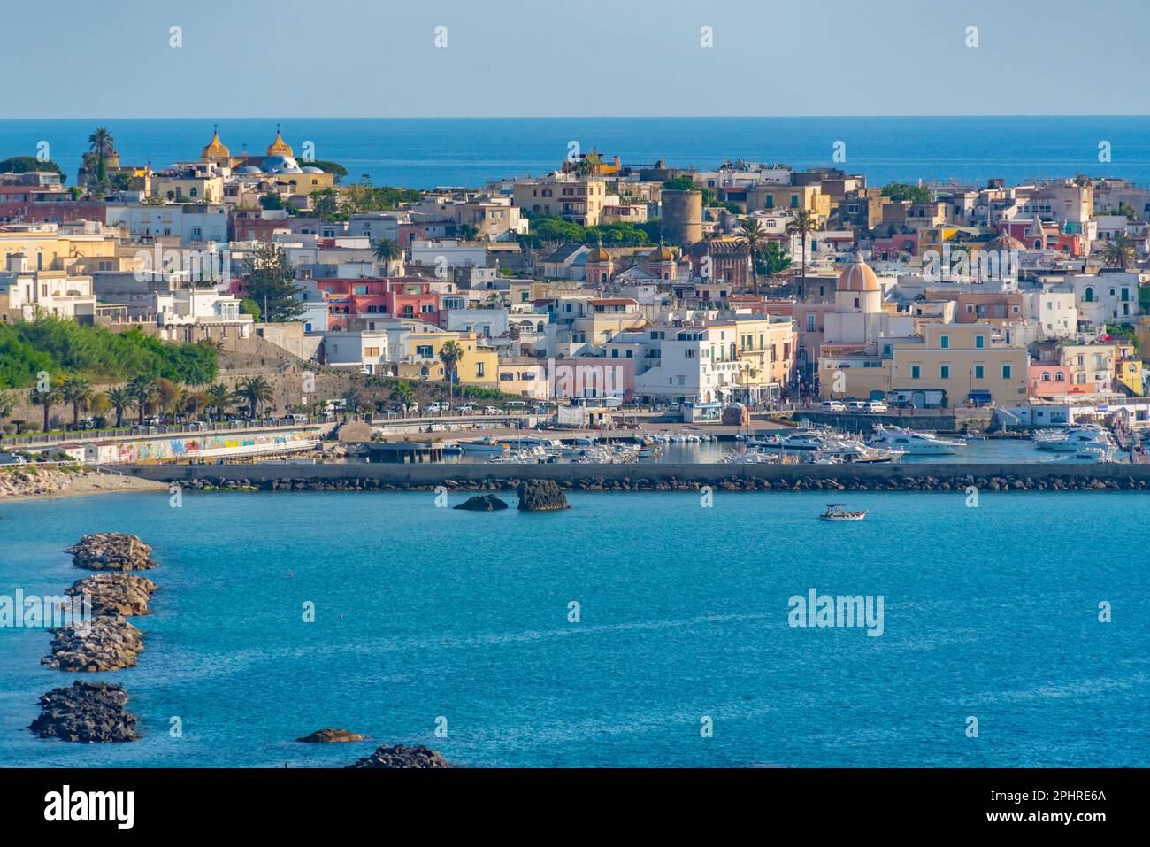 Panorama view of Italian city Forio at Ischia island Stock Photo - Alamy
