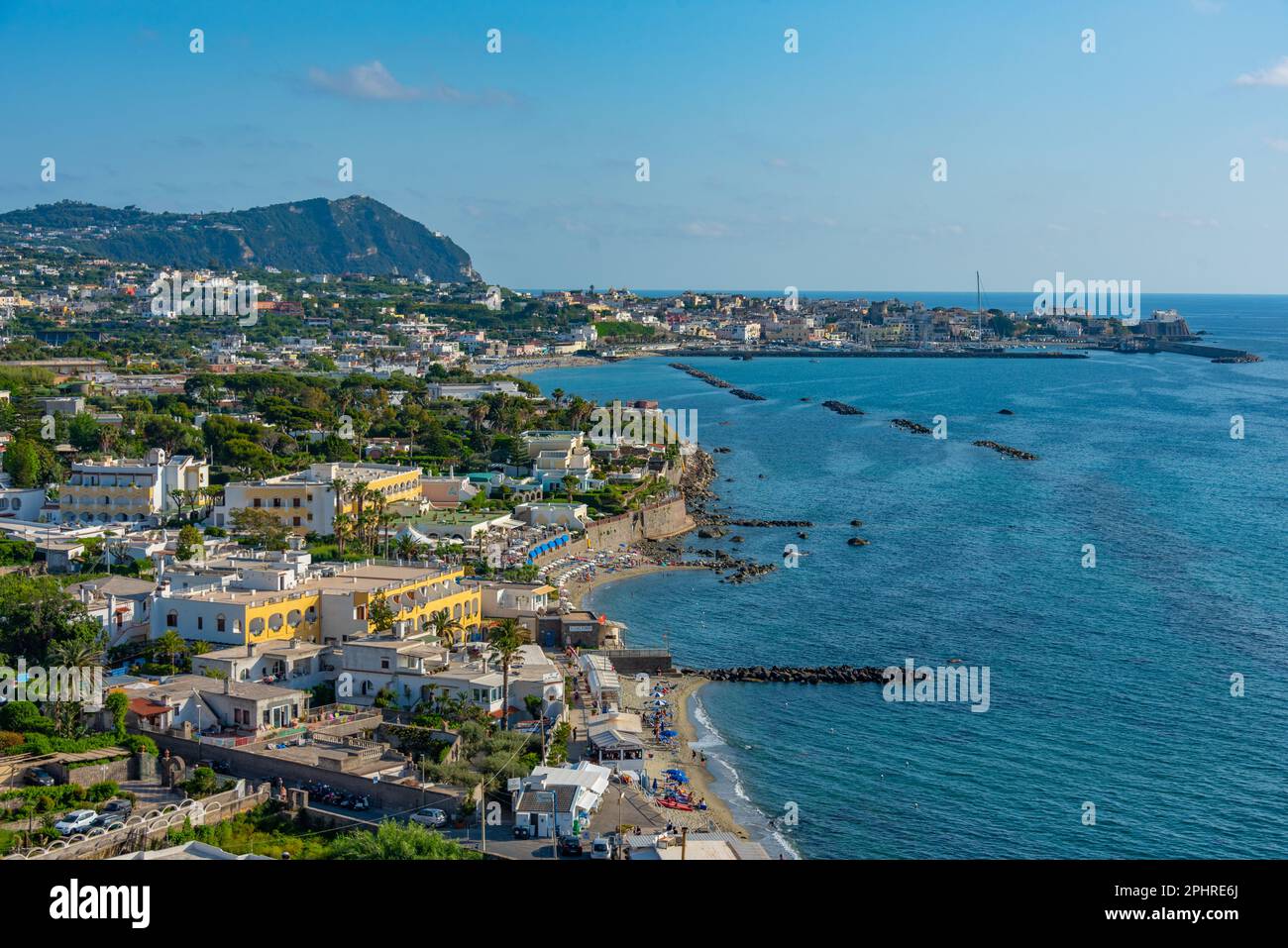 Panorama view of Italian city Forio at Ischia island Stock Photo - Alamy