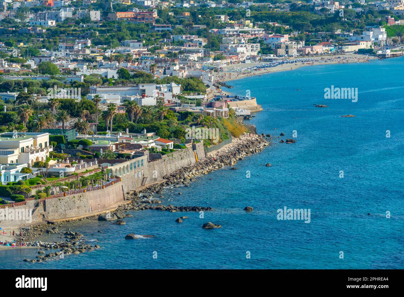 Panorama view of Italian city Forio at Ischia island Stock Photo - Alamy
