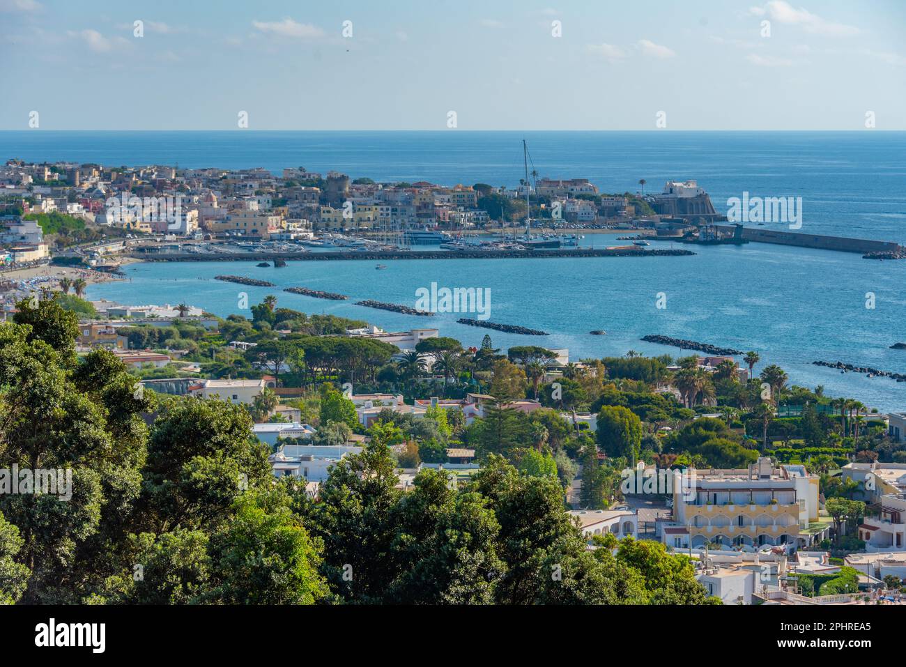 Panorama view of Italian city Forio at Ischia island Stock Photo - Alamy