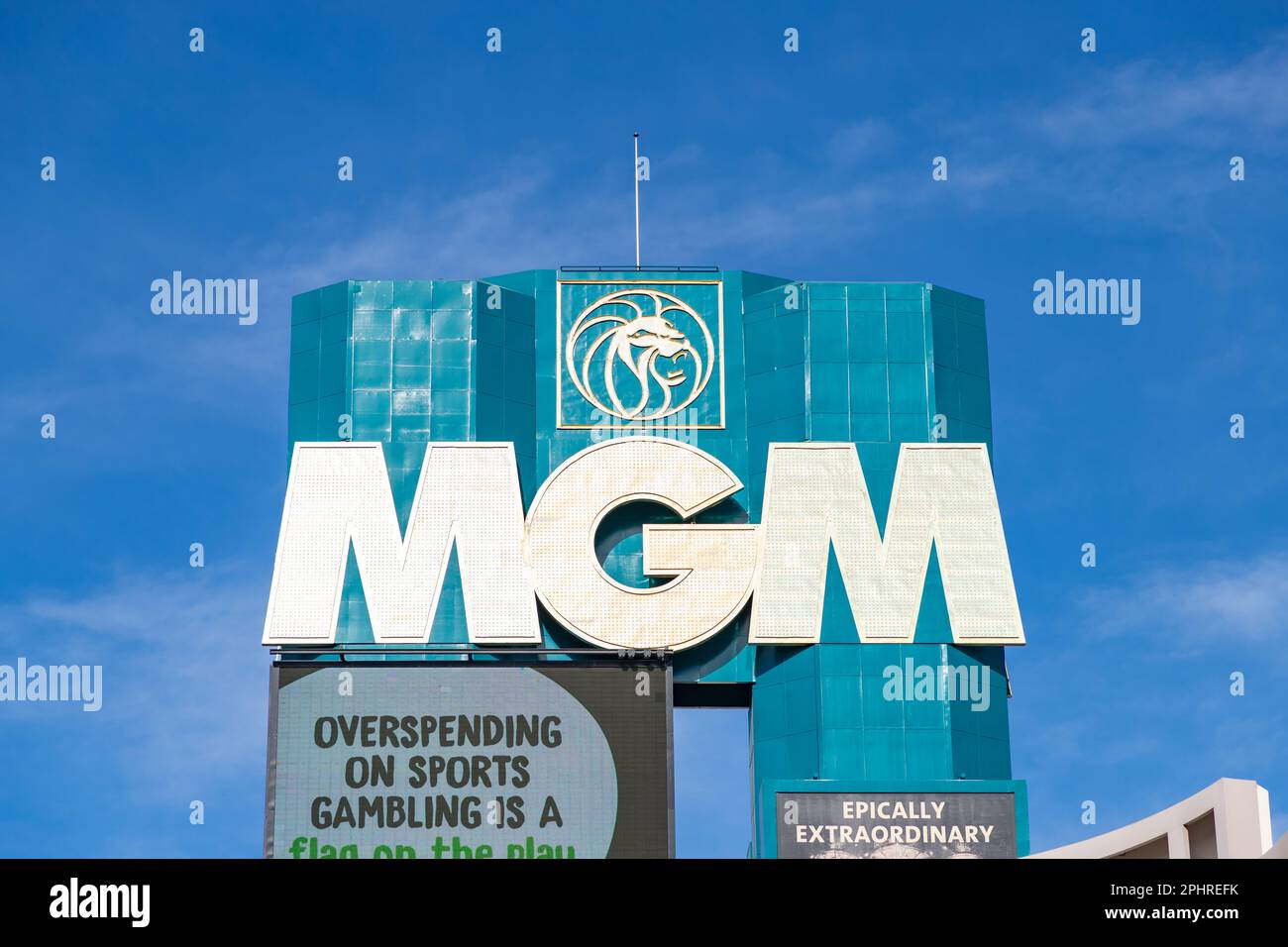 A picture of the MGM Grand billboard Stock Photo - Alamy