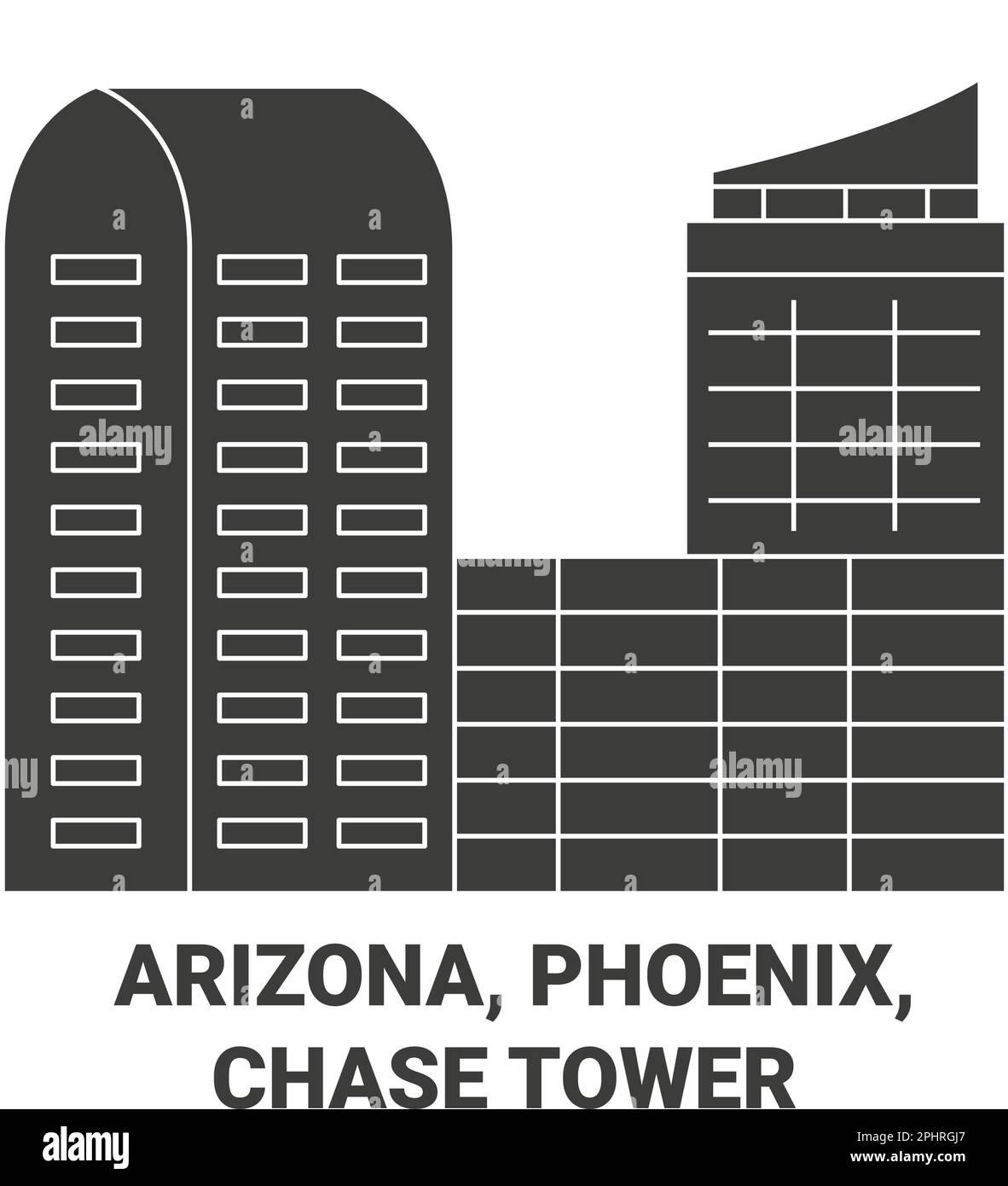 United States, Arizona, Phoenix, Chase Tower travel landmark vector ...
