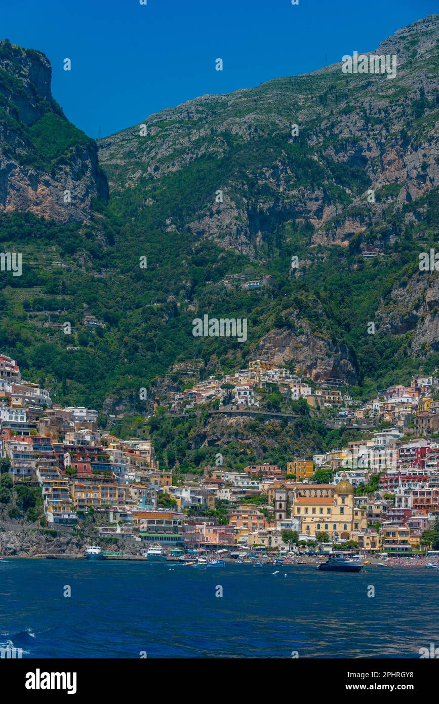 Panorama view of Positano town in Italy Stock Photo - Alamy