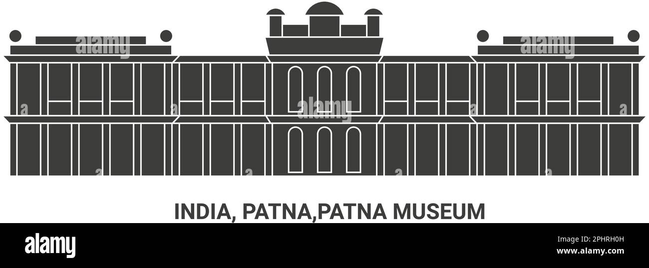 India, Patna,Patna Museum, travel landmark vector illustration Stock ...