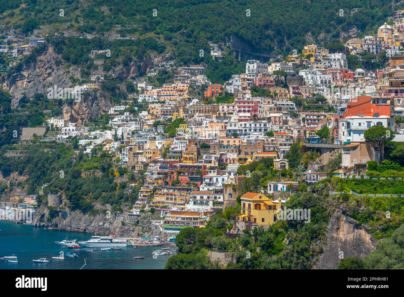 Panorama view of Positano town in Italy Stock Photo - Alamy