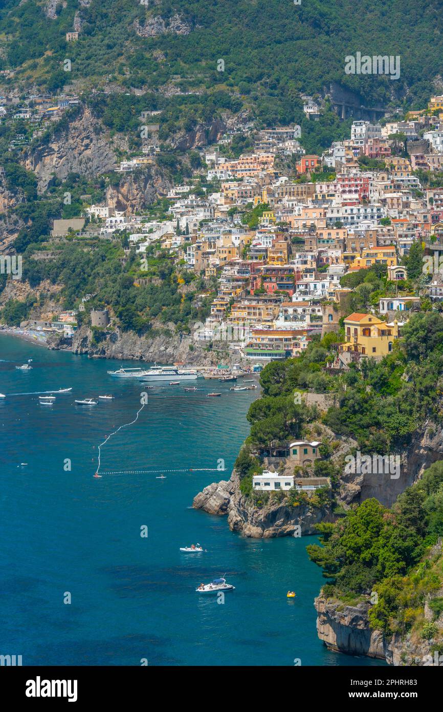 Panorama view of Positano town in Italy Stock Photo - Alamy