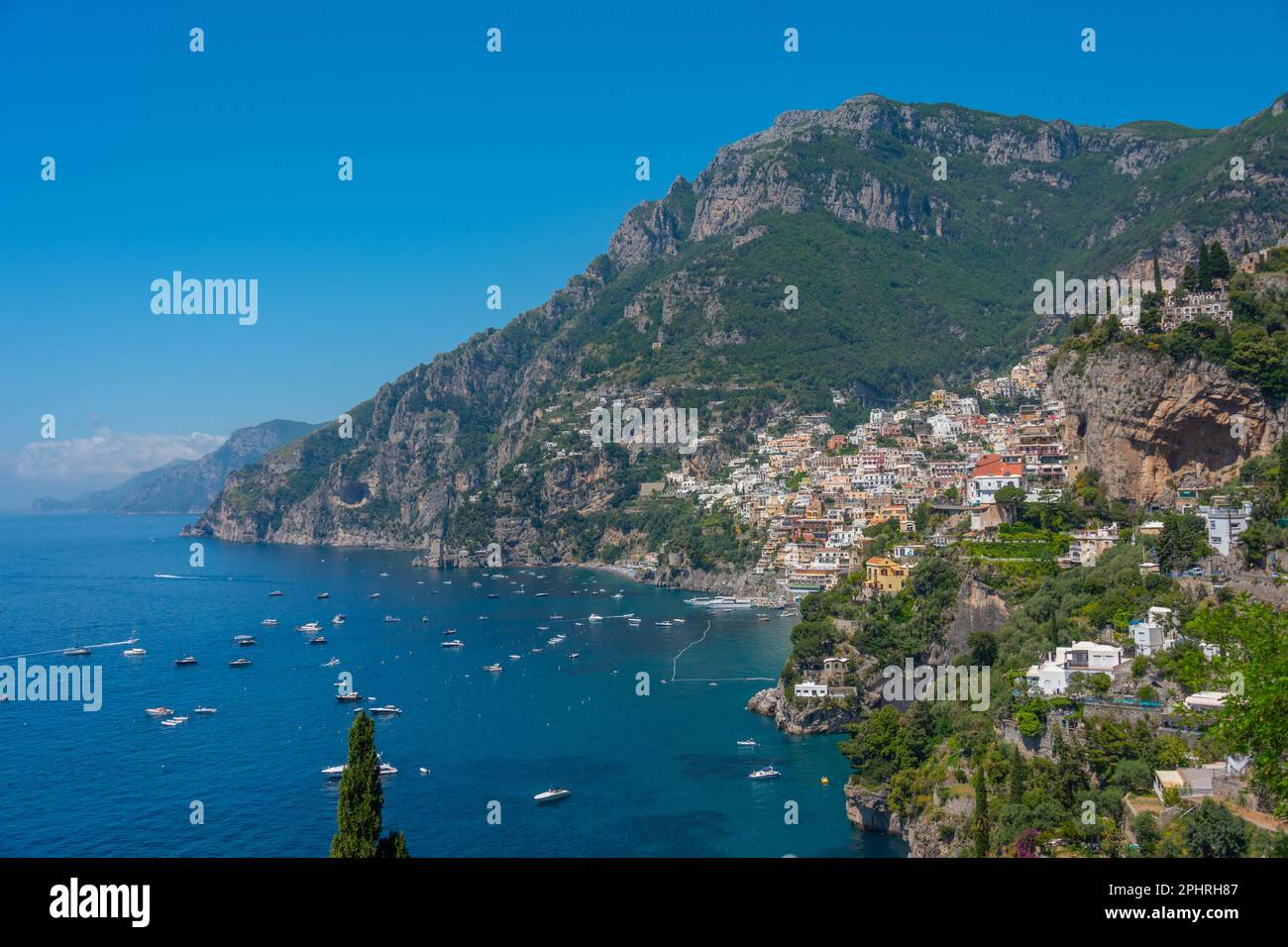 Panorama view of Positano town in Italy Stock Photo - Alamy