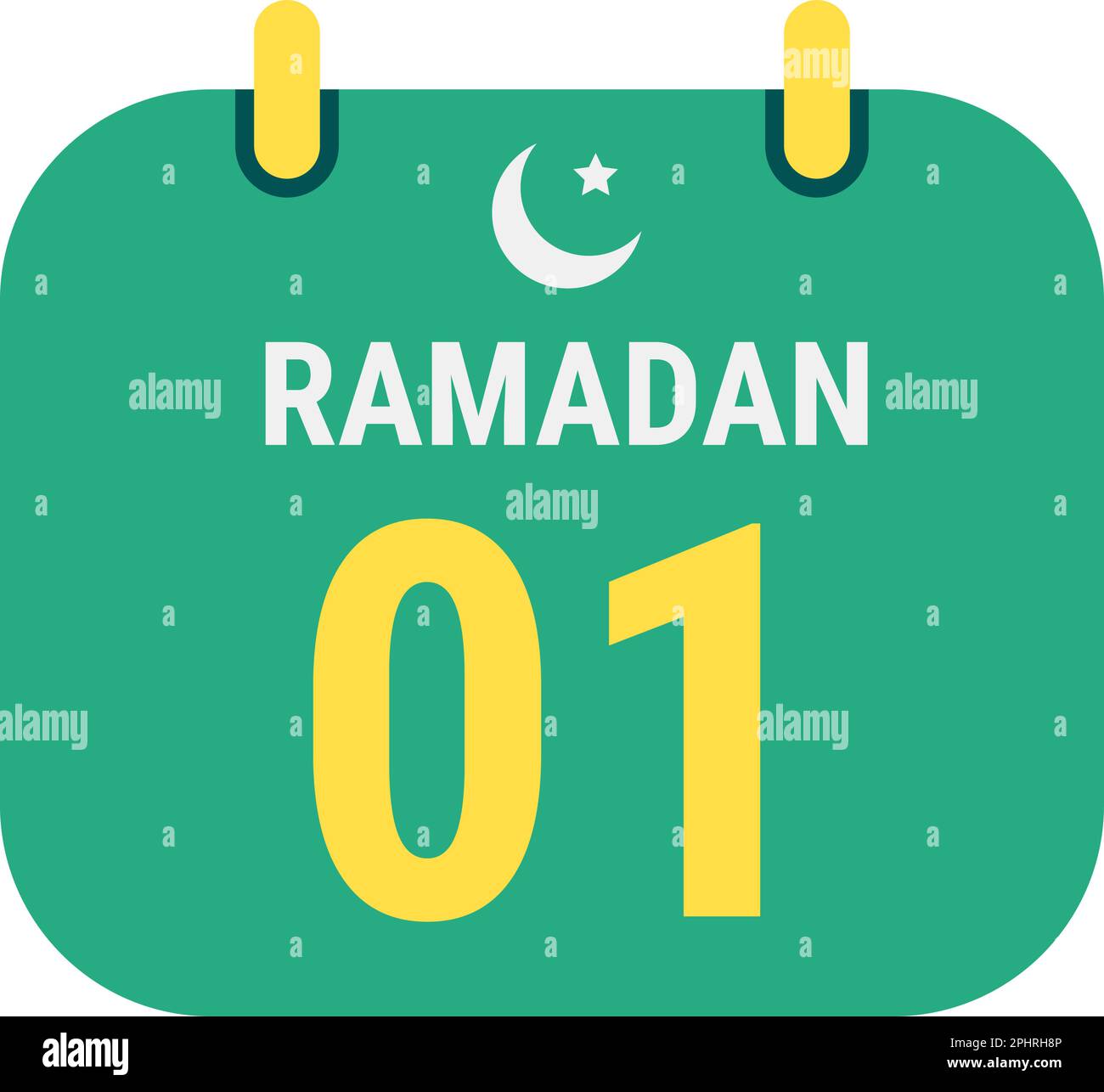 Countdown to 1st Ramadan Celebrate with White and Golden Crescent Moons ...