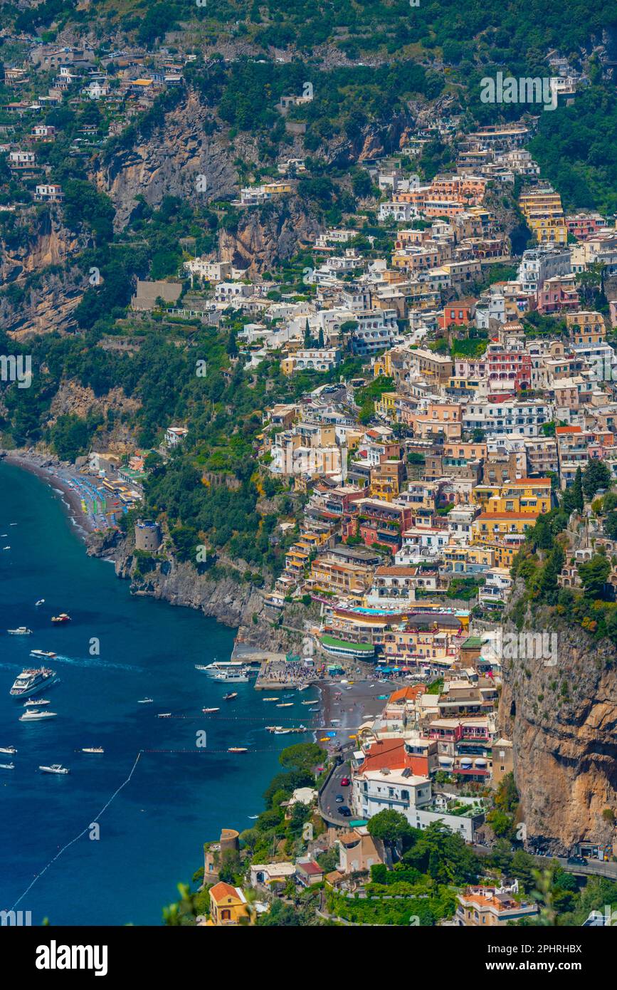 Panorama view of Positano town in Italy Stock Photo - Alamy