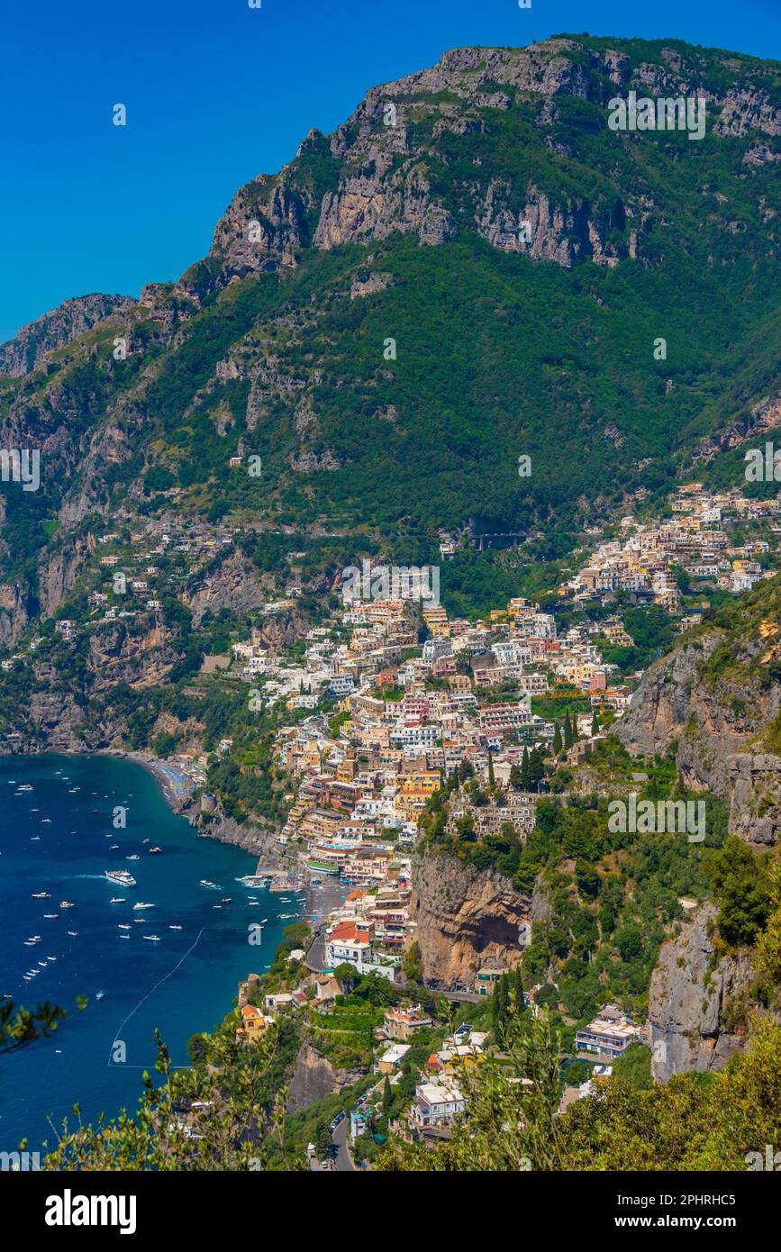 Panorama view of Positano town in Italy Stock Photo - Alamy