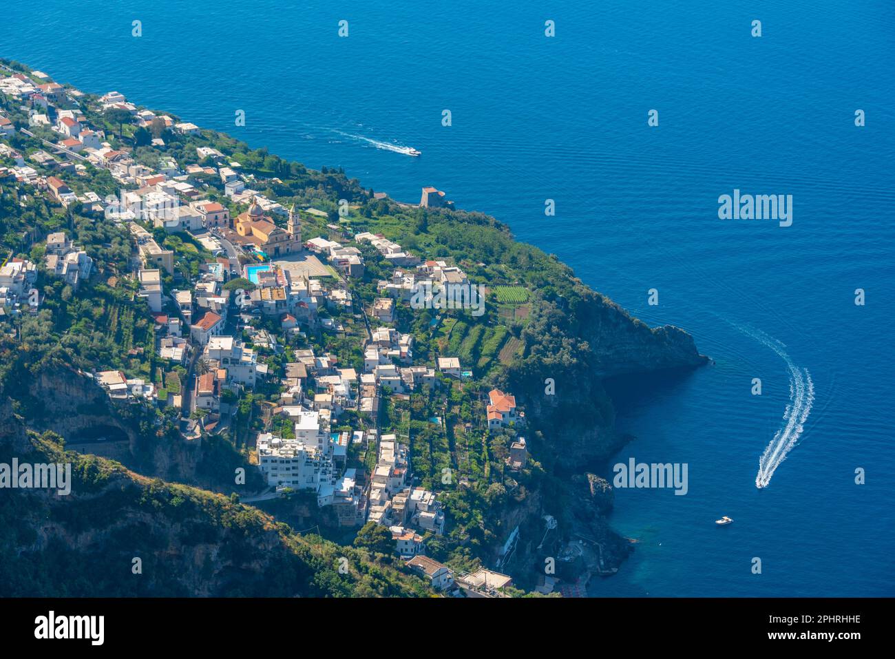 Aerial view of Italian town Praiano Stock Photo - Alamy