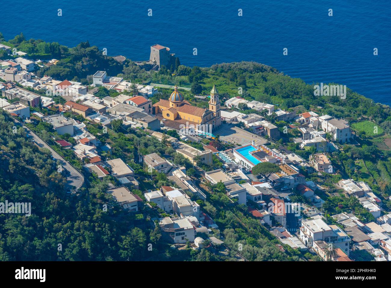 Aerial view of Italian town Praiano Stock Photo - Alamy