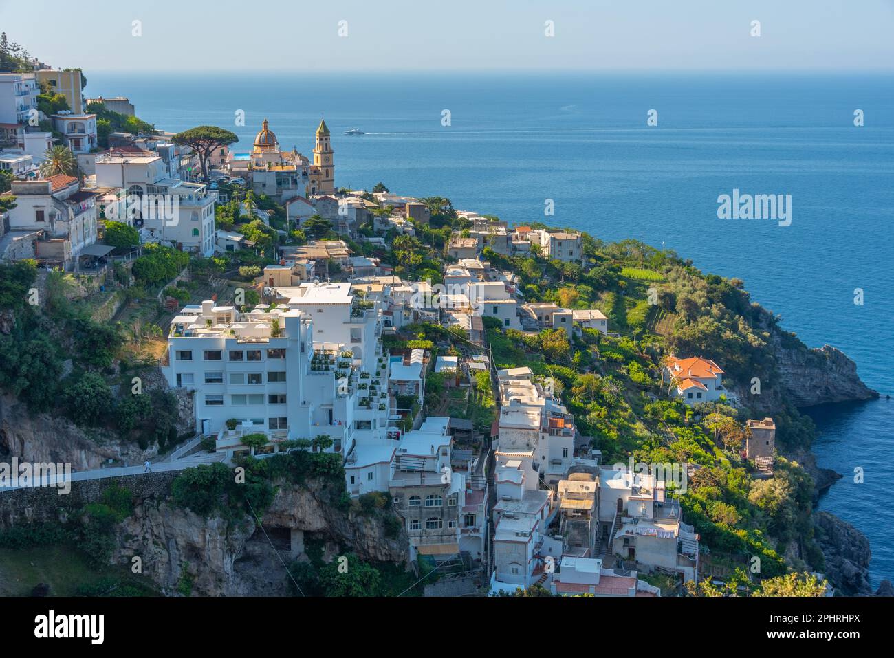 Aerial view of Italian town Praiano Stock Photo - Alamy