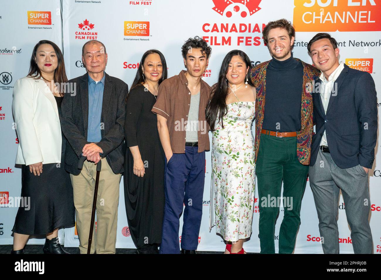 Toronto, Canada. 28th Mar, 2023. Danielle Ayow, Simon Sinn, Jane Luk, Liam Ma, Christopher Yip ...