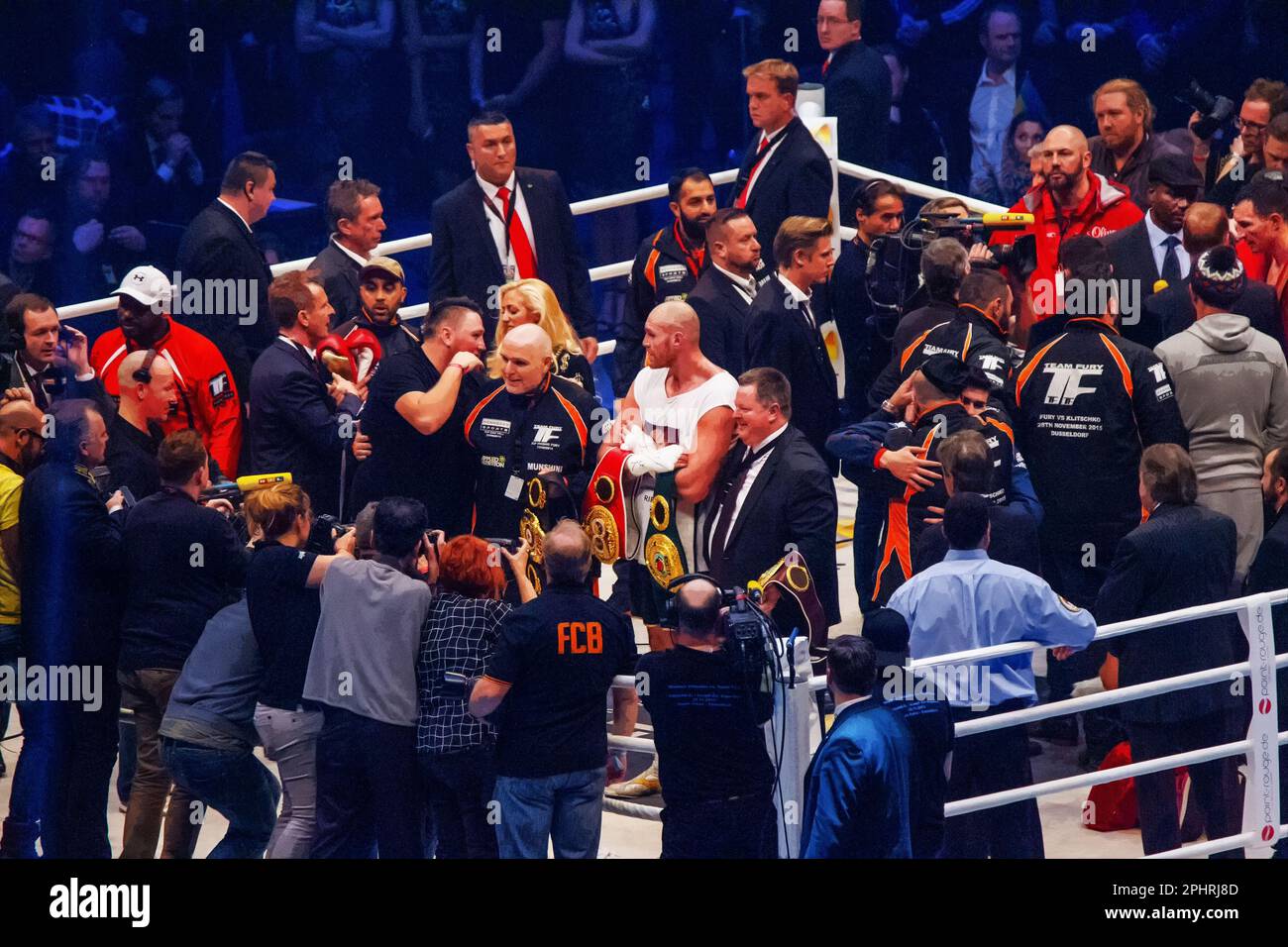 11-27-2015 Dusseldorf, Germany. Situation on the ring after win of ...