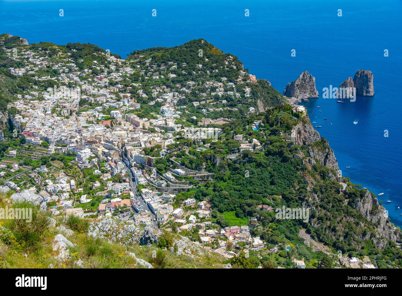 Panorama view of Italian island Capri Stock Photo - Alamy