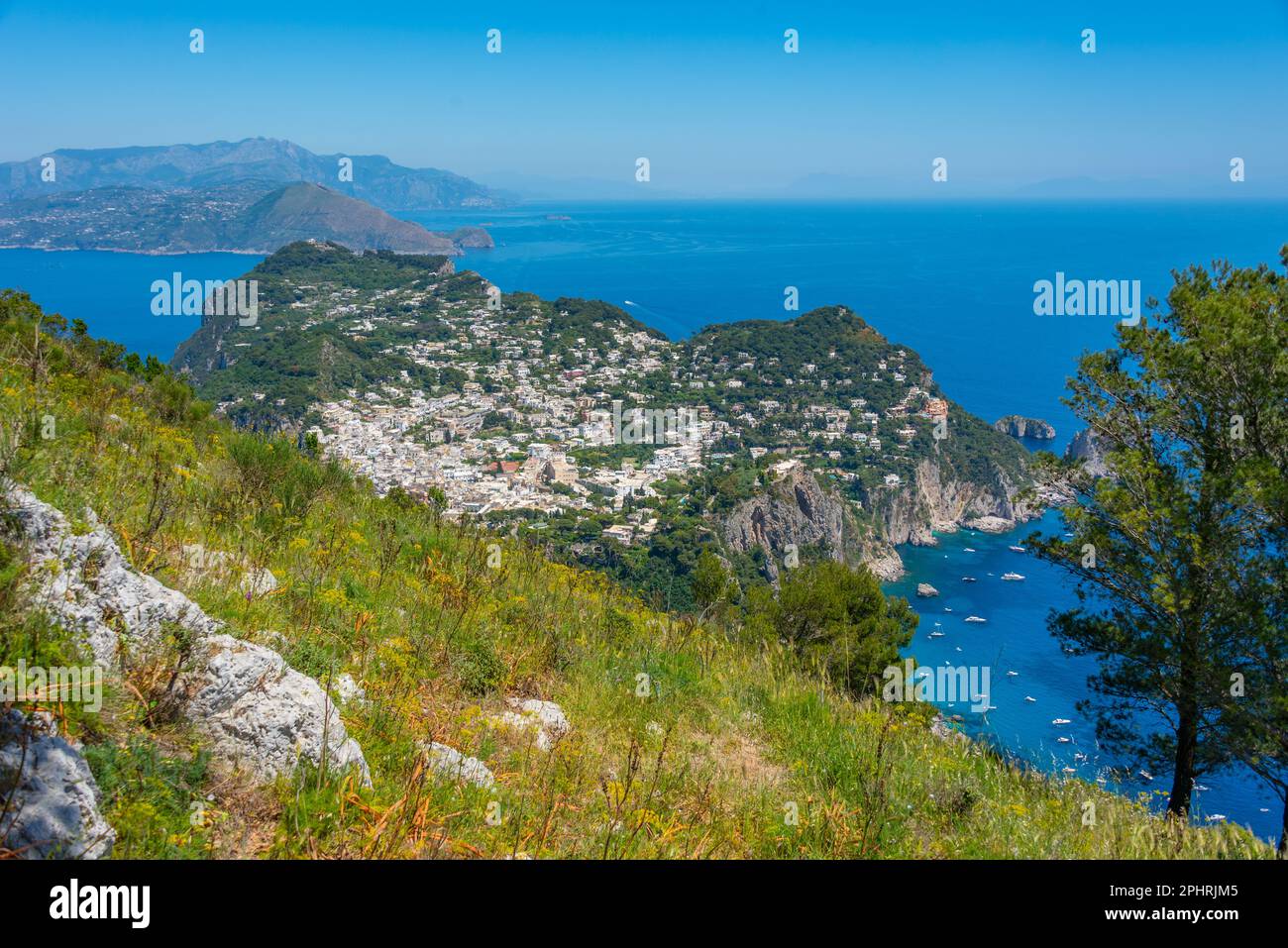 Panorama view of Italian island Capri Stock Photo - Alamy