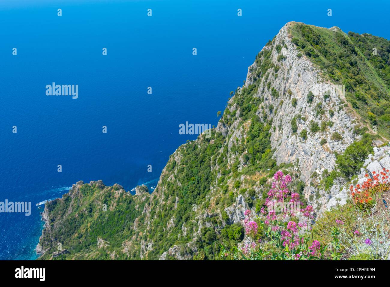 Cliffs underneath Monte Solaro at Italian island Capri Stock Photo - Alamy