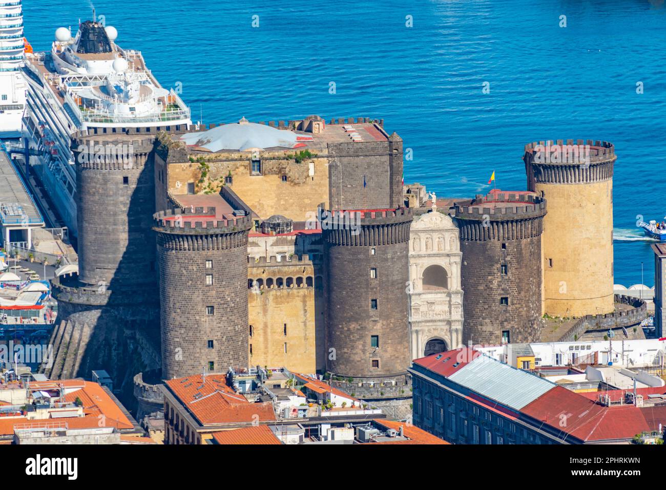 Aerial view of Castel Nuovo in Naples, Italy Stock Photo - Alamy