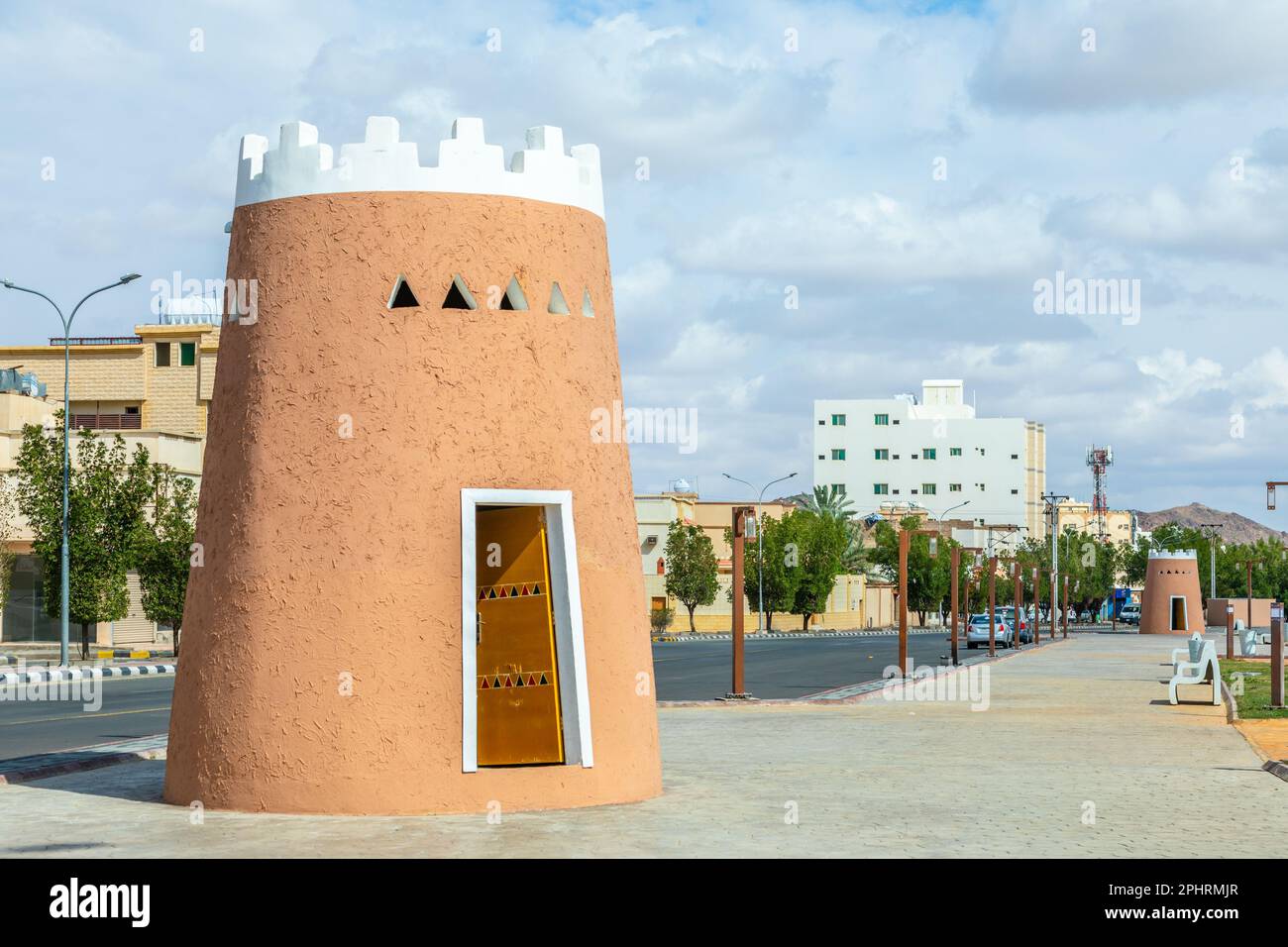 Arabian Aarif fortress towers and street of Hail, Saudi Arabia Stock ...