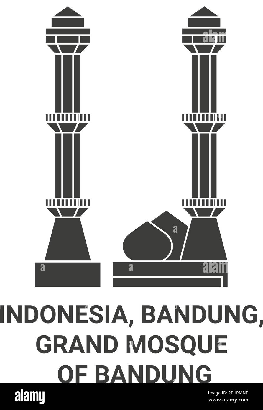 Indonesia, Bandung, Grand Mosque Of Bandung travel landmark vector ...