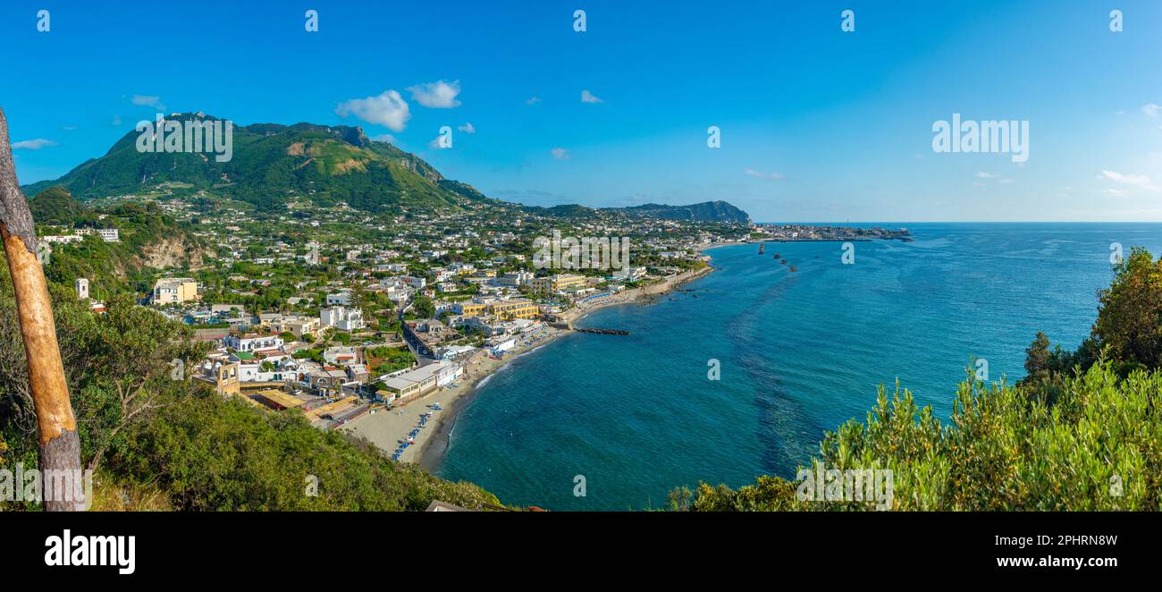 Panorama view of Italian city Forio at Ischia island Stock Photo - Alamy