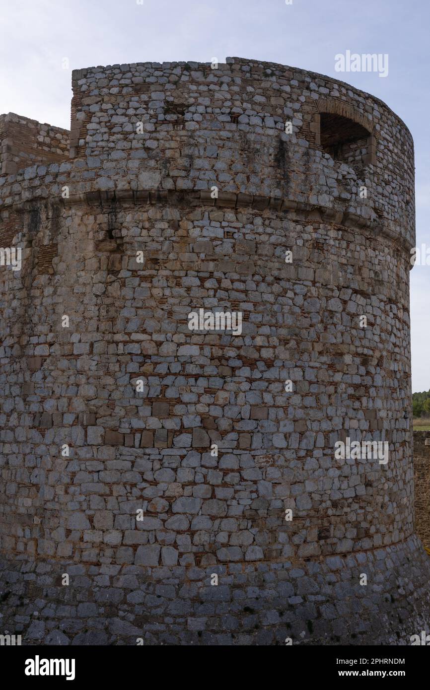 A close-up picture of a 15th-century Fort de Salse brick tower in ...