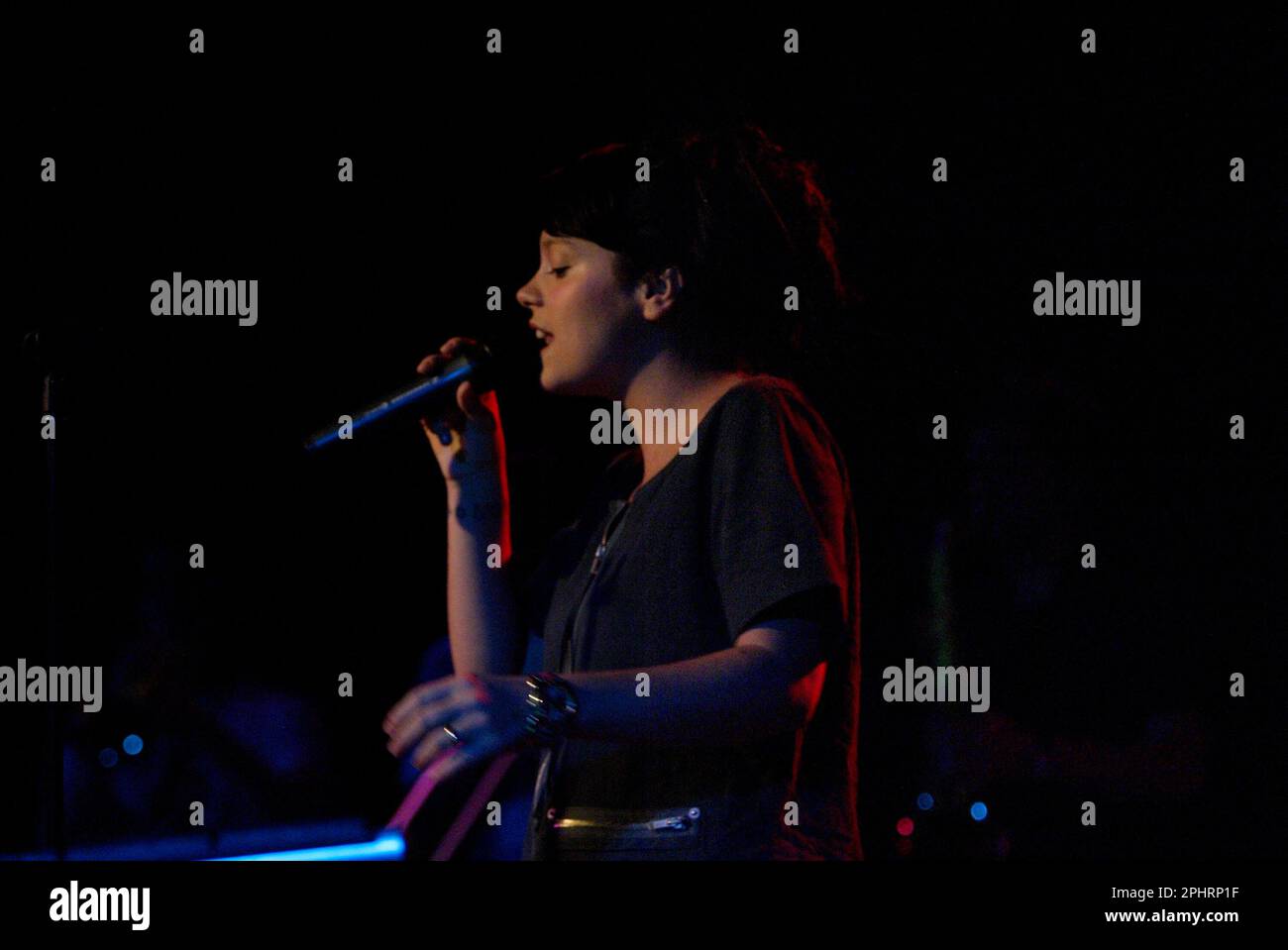 Lily Allen performing live in concert at the Metro Theatre in Sydney ...