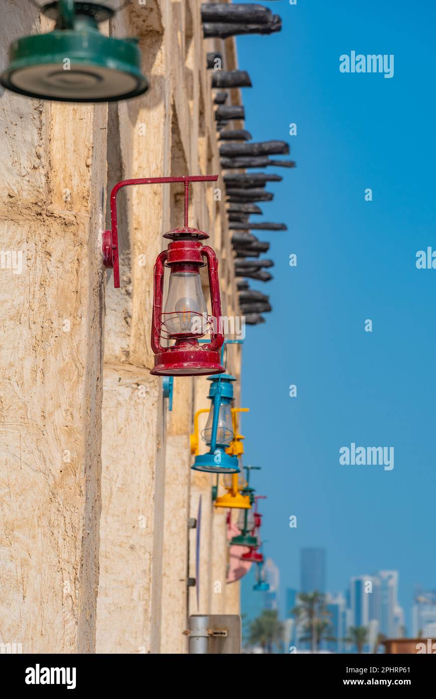 an old oil lamp at souq waqif in Doha, Qatar Stock Photo - Alamy