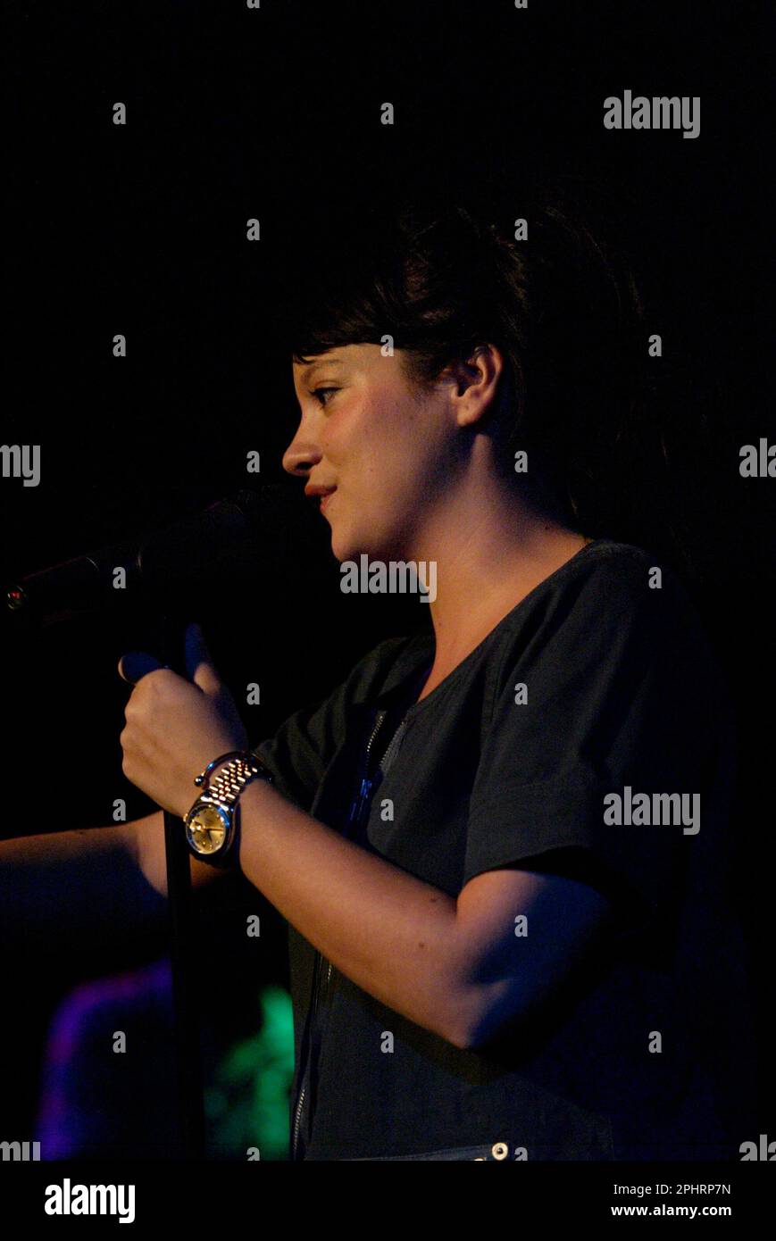 Lily Allen performing live in concert at the Metro Theatre in Sydney ...