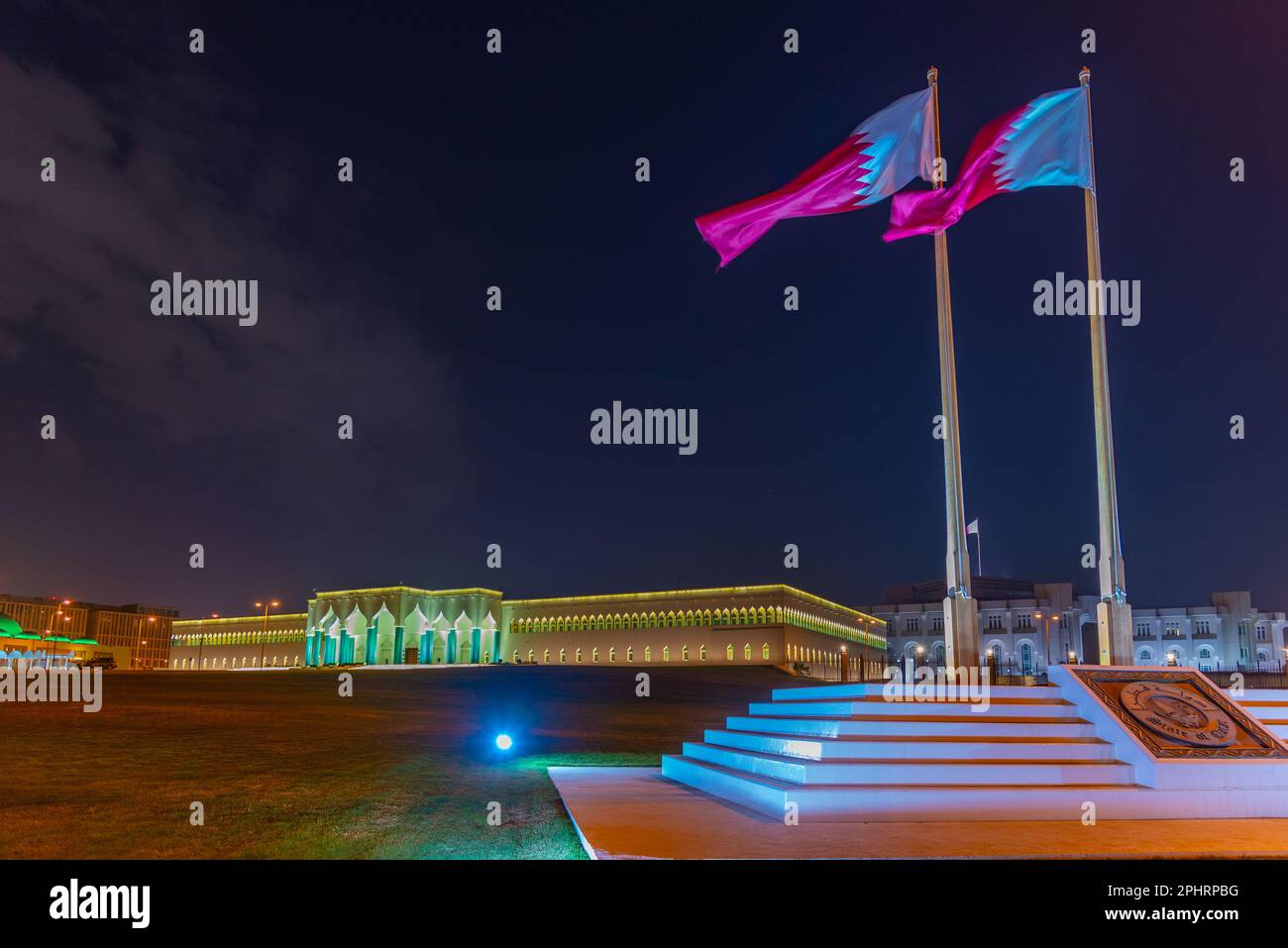 Night view of Fanar Masjid mosque in Doha, Qatar Stock Photo - Alamy