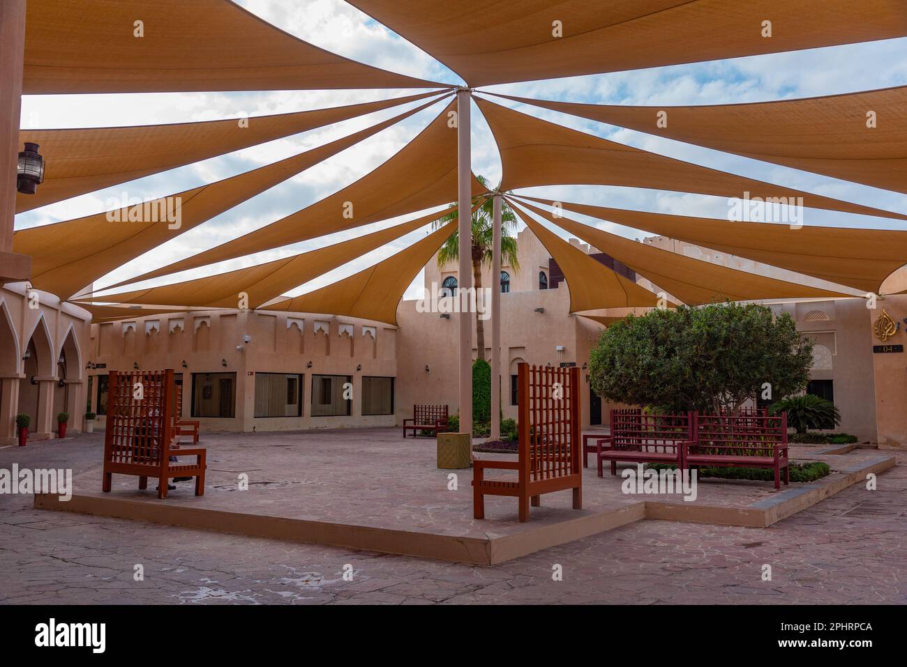 View of the Katara cultural village in Doha, Qatar Stock Photo - Alamy