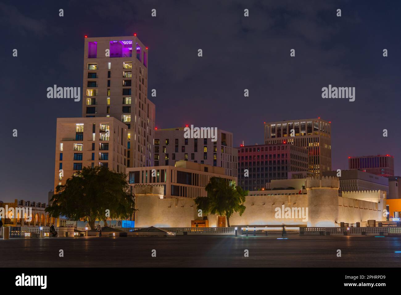 Night view of Al Koot Fort at Doha, Qatar Stock Photo - Alamy