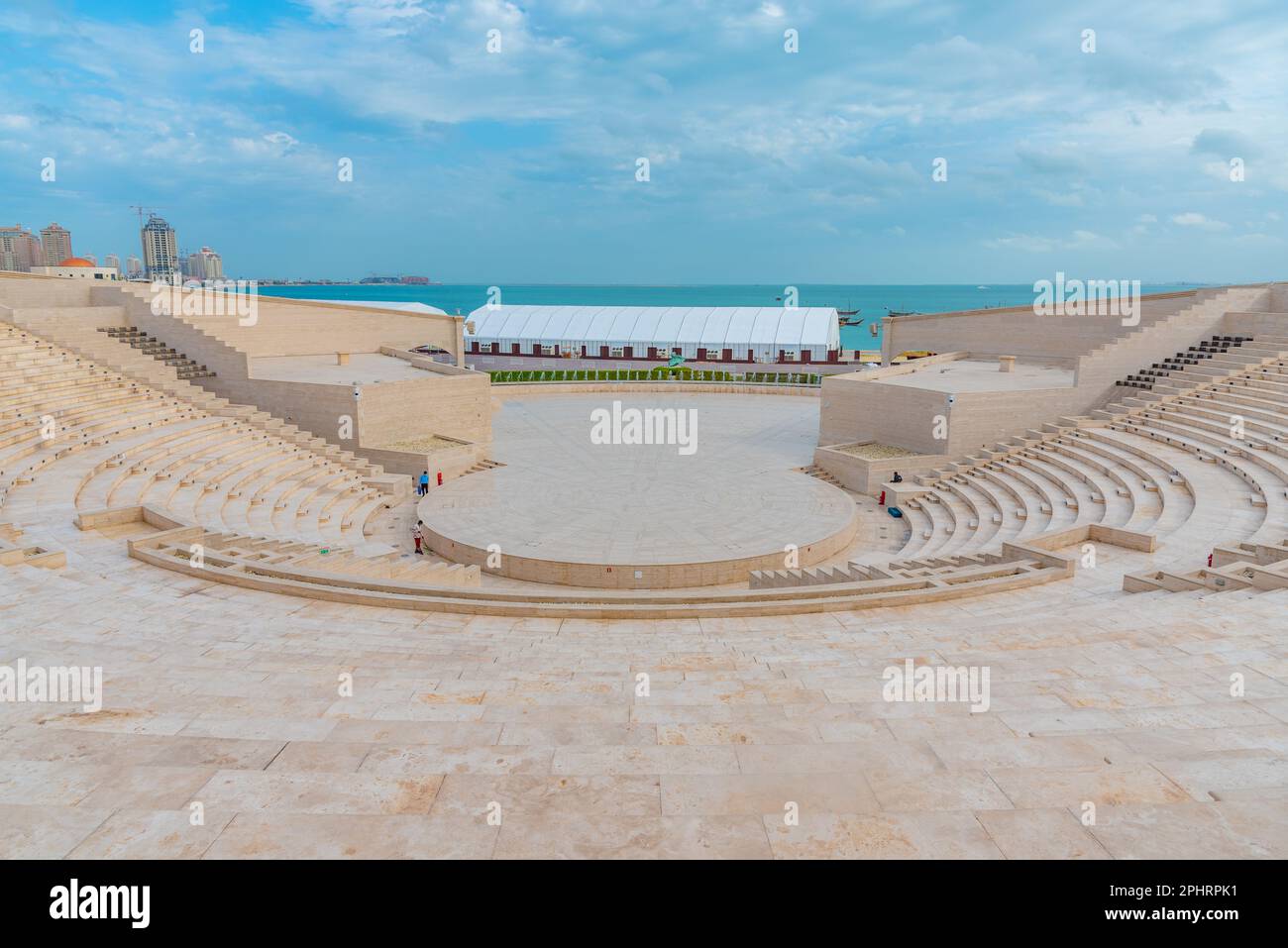 Amphitheatre at the Katara cultural village in Doha, Qatar Stock Photo ...