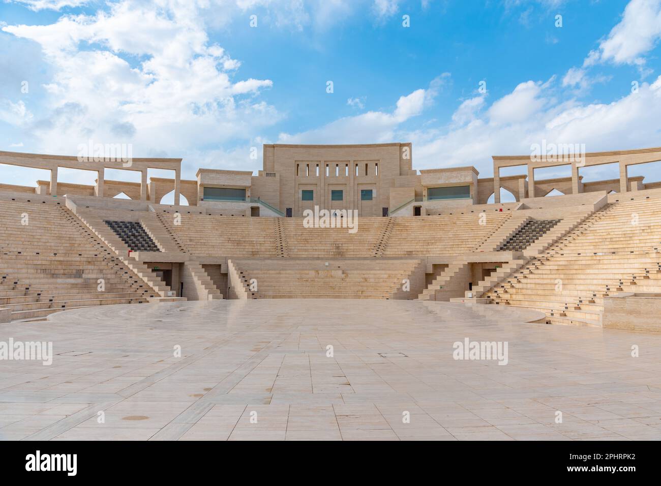 Amphitheatre at the Katara cultural village in Doha, Qatar Stock Photo ...