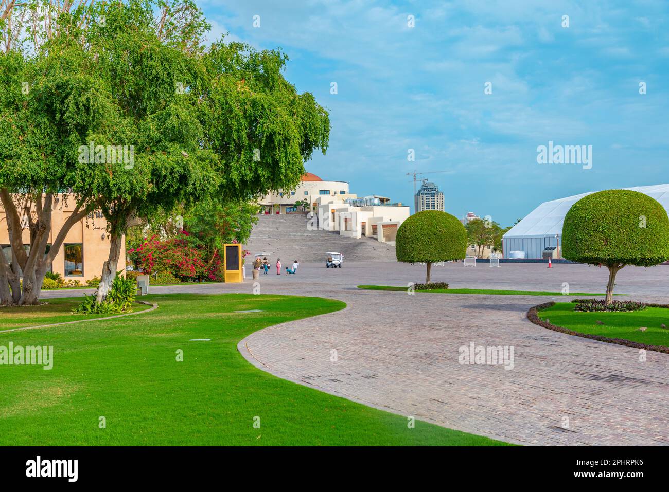 View of the Katara cultural village in Doha, Qatar Stock Photo - Alamy