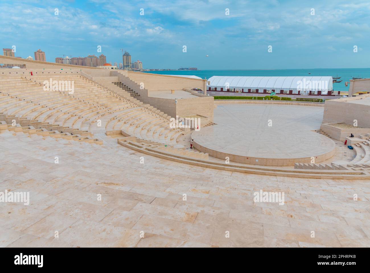 Amphitheatre at the Katara cultural village in Doha, Qatar Stock Photo ...