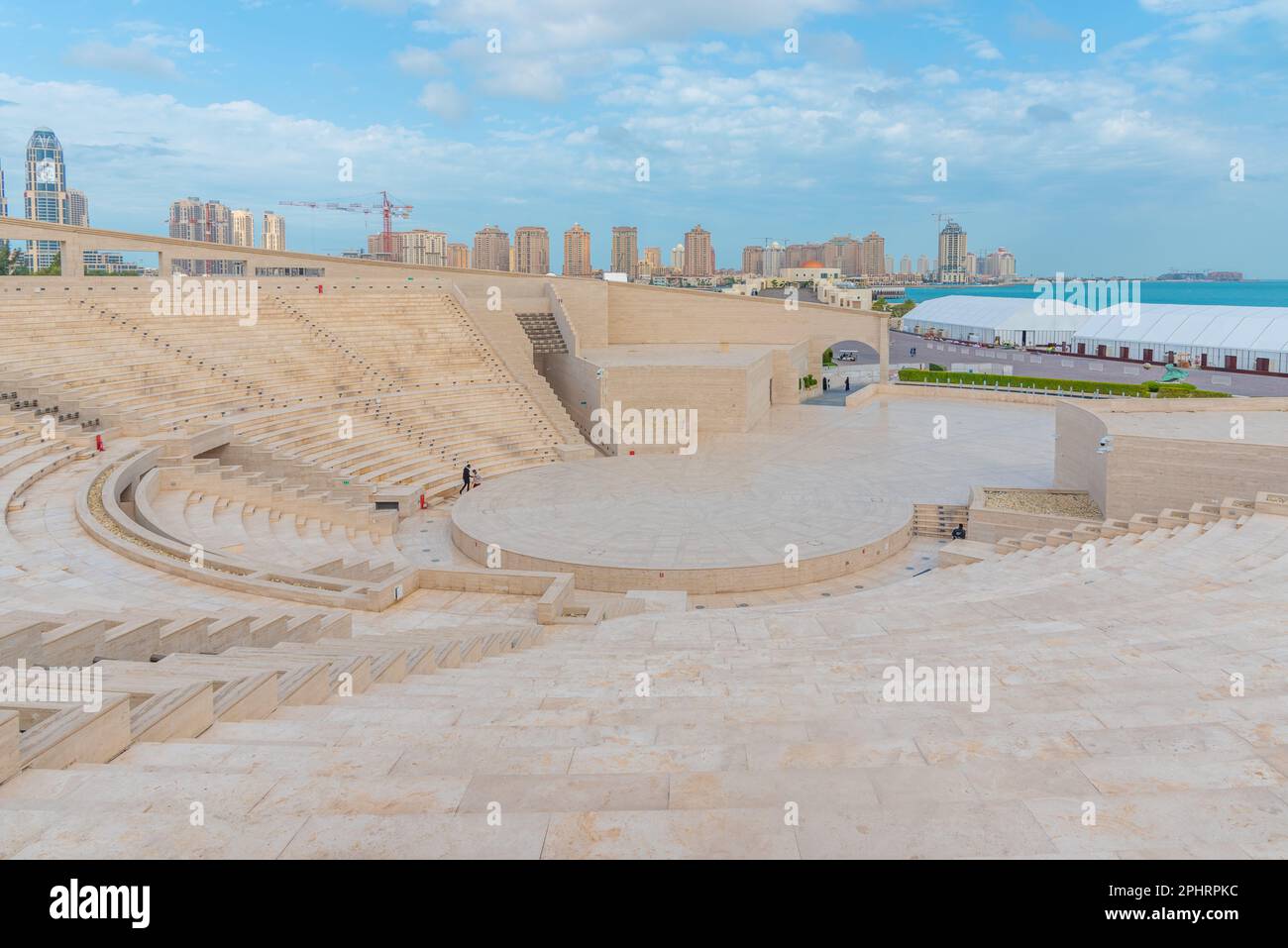 Amphitheatre at the Katara cultural village in Doha, Qatar Stock Photo ...