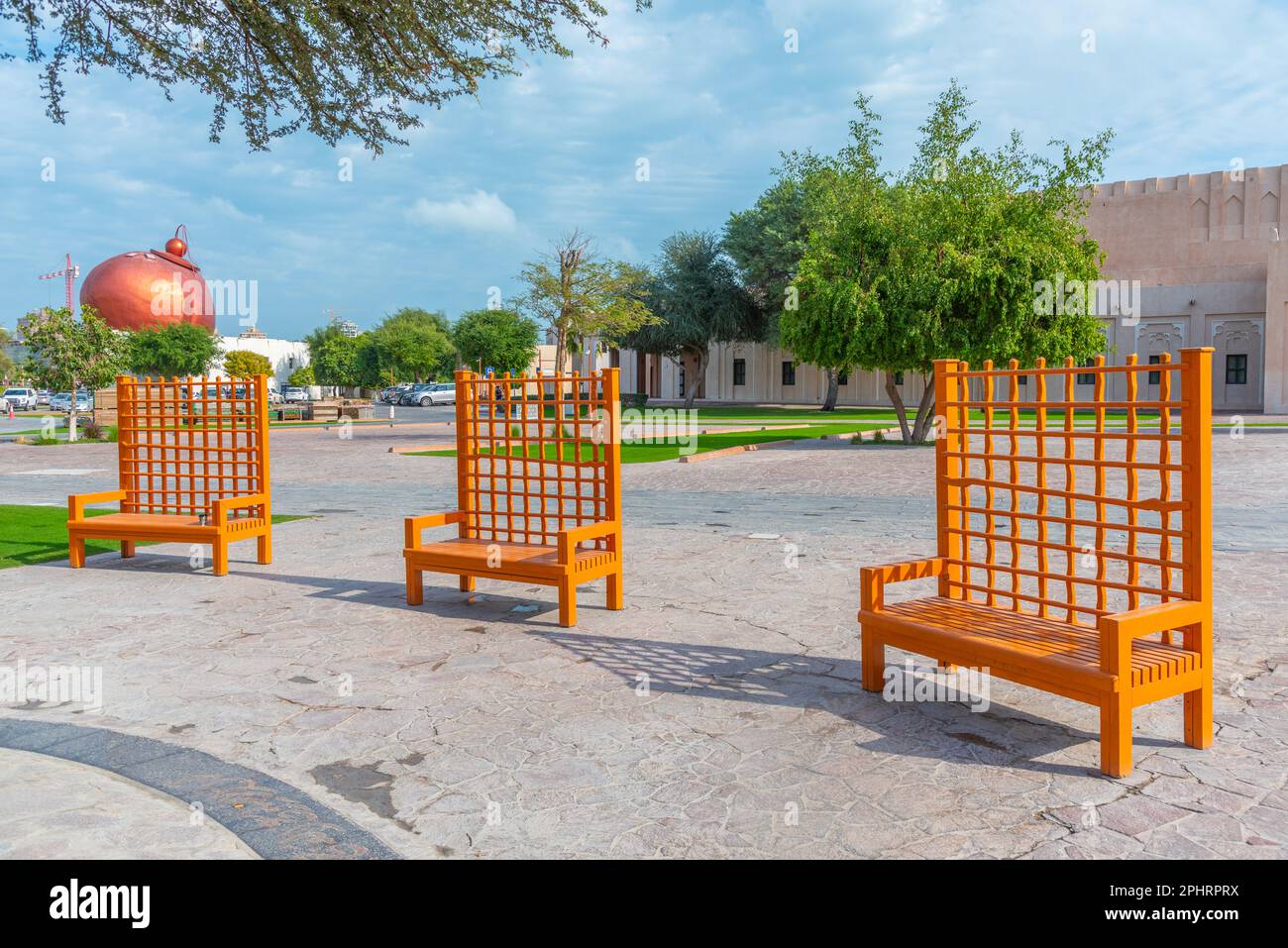 View of the Katara cultural village in Doha, Qatar Stock Photo - Alamy