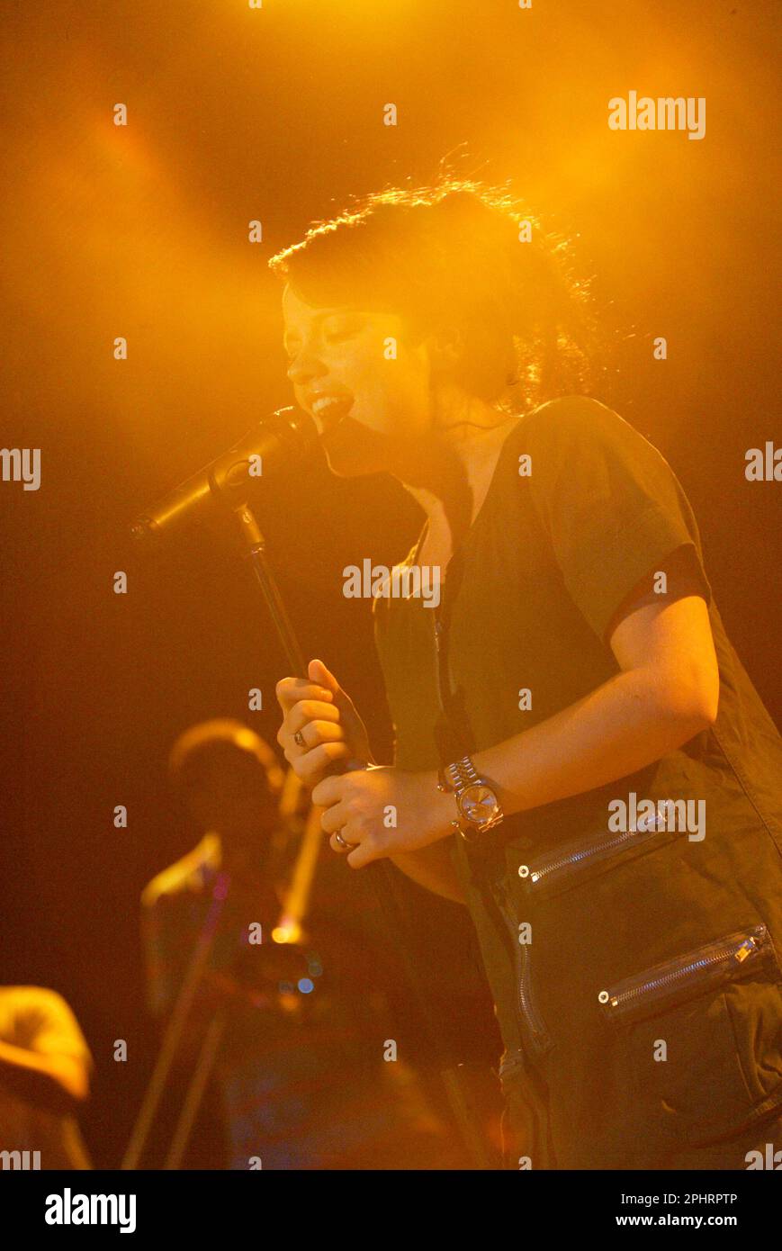 Lily Allen performing live in concert at the Metro Theatre in Sydney ...