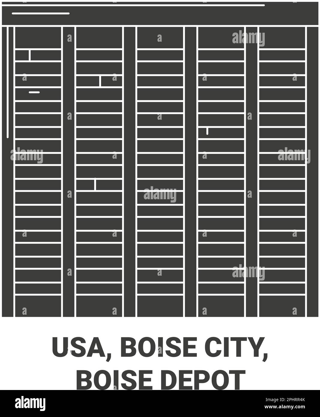 Usa, Boise City, Boise Depot travel landmark vector illustration Stock ...