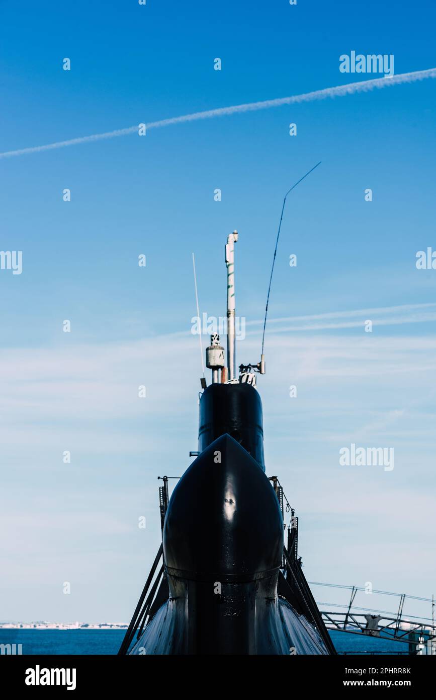 Cacilhas, Portugal - March 27l 2023: Detail NRP Submarine Barracuda ...