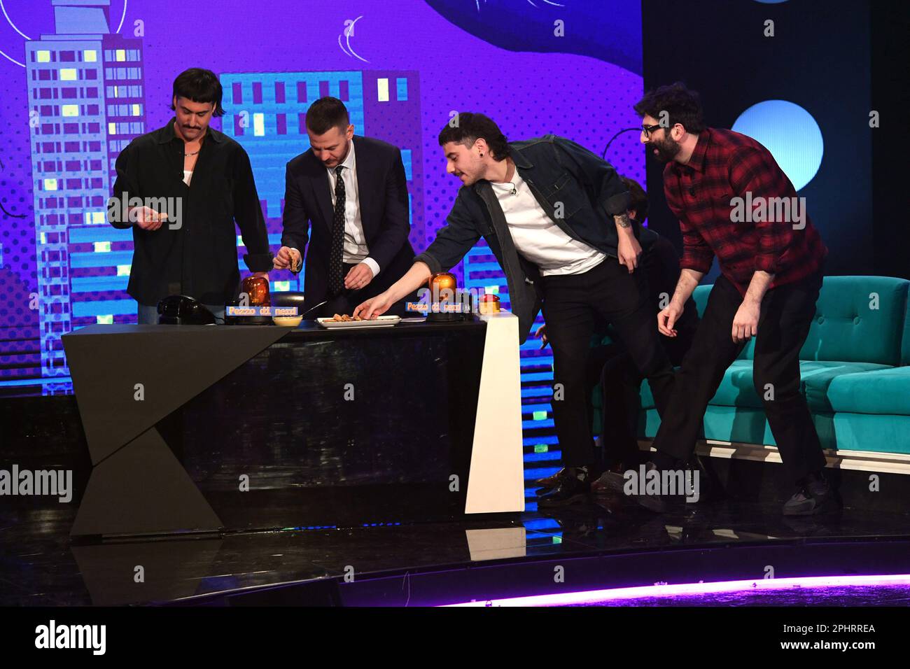 Milan, Italy. 28th Mar, 2023. Milan, TV show "Tonight is Cattelan ...