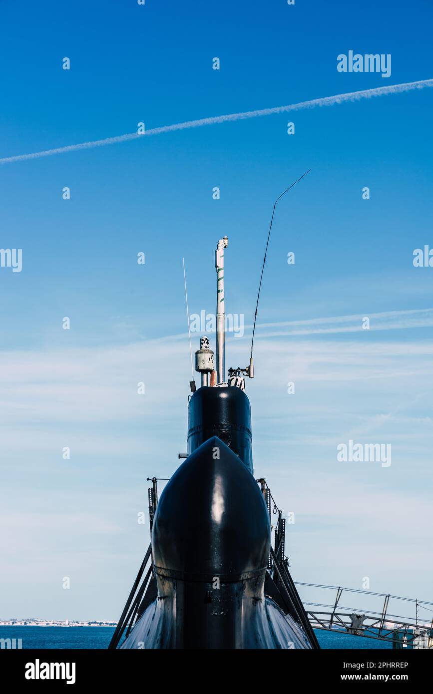 Cacilhas, Portugal - March 27l 2023: Detail NRP Submarine Barracuda ...