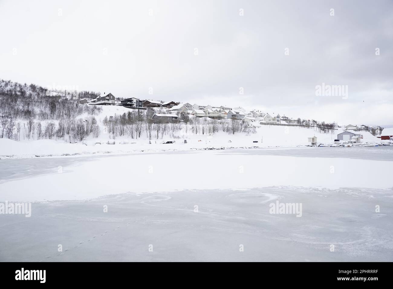 Snowy nature landscape view in tromso Stock Photo - Alamy