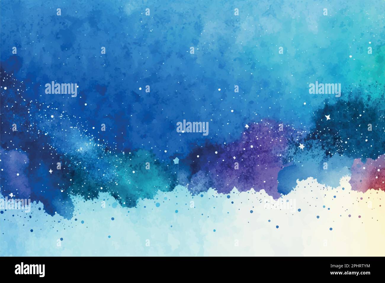 Hand painted watercolor sky and clouds, abstract watercolor background ...